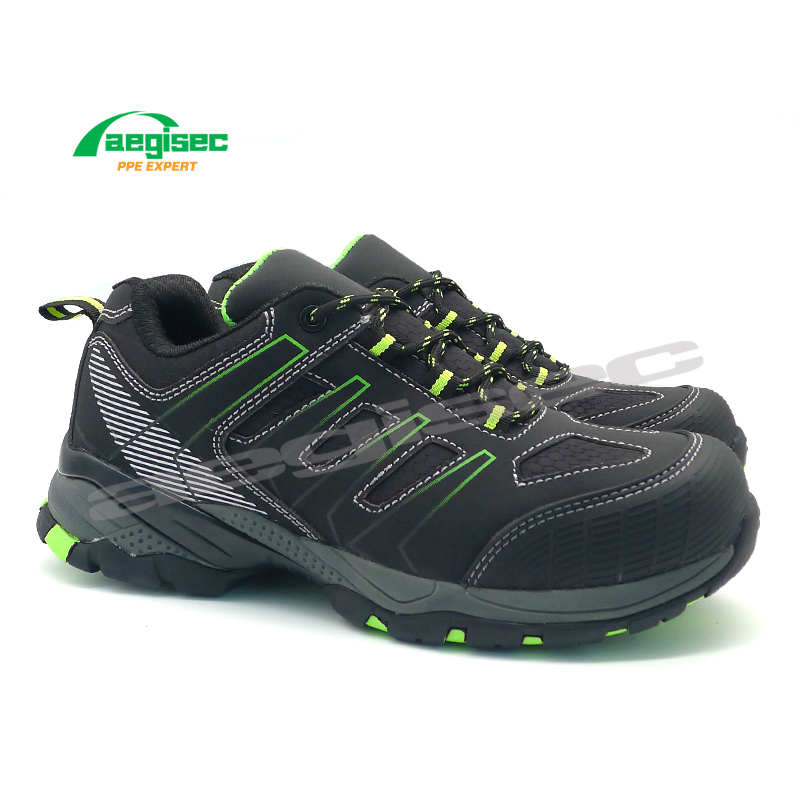 AEGISEC nubuck steel toe cap warehouse safety shoes rubber outsole non ...